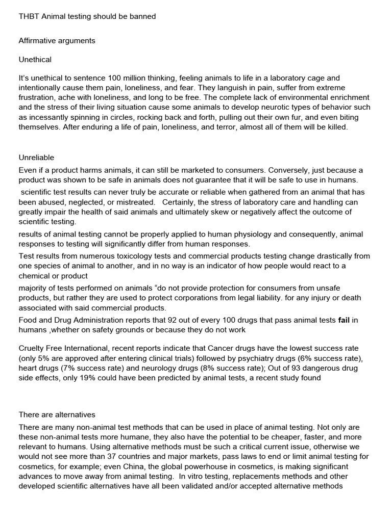 Debate Animal Testing Information | PDF | Animal Testing | Medicine
