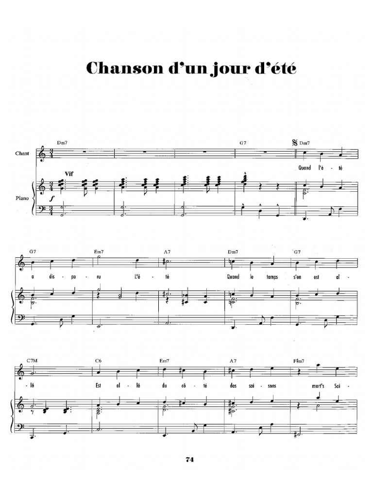 Chanson D'une Nuit D'été (Les Demoiselles de Rochefort) | PDF
