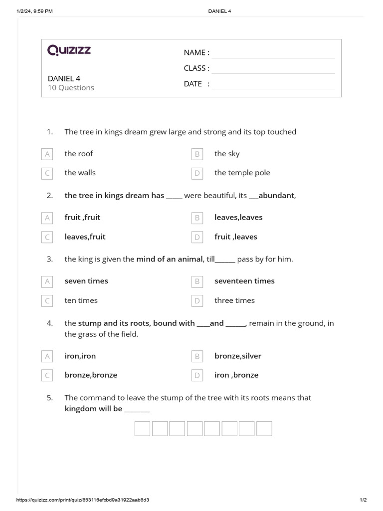 DANIEL 4 | PDF | Daniel (Biblical Figure) | Books Of The Hebrew Bible