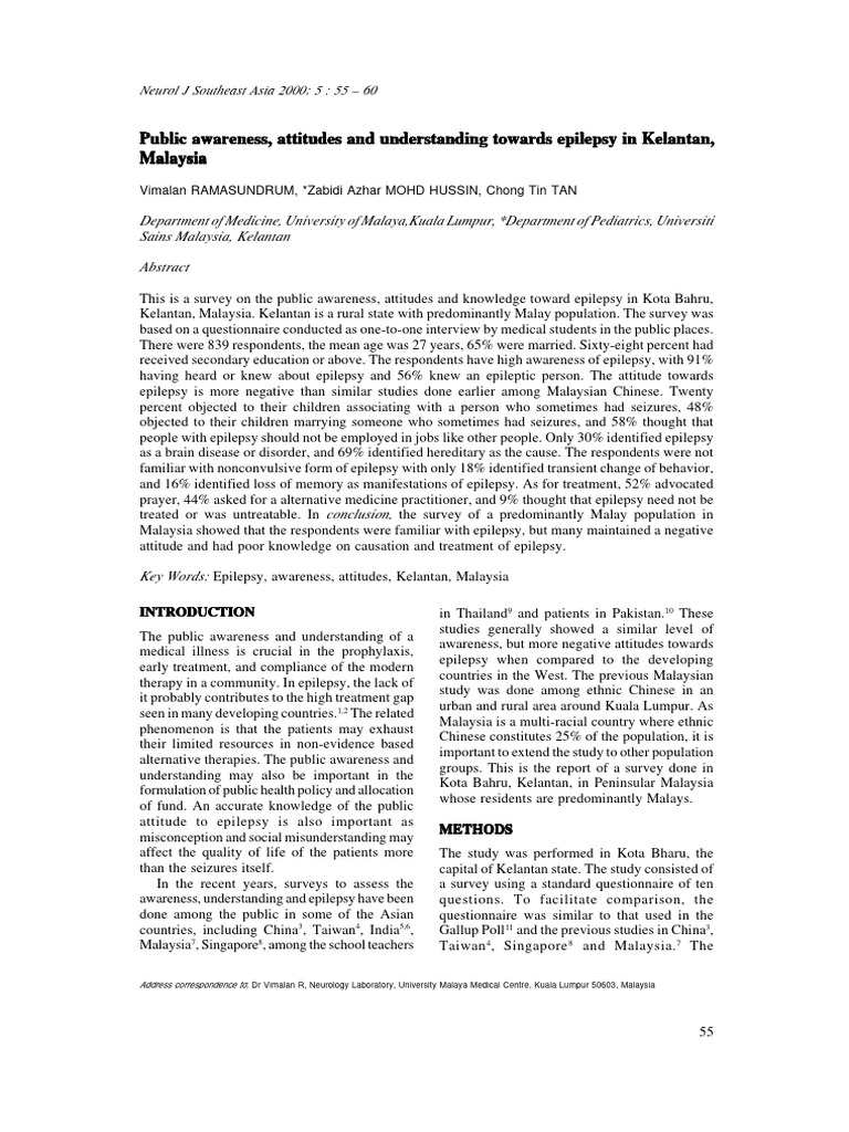 Neurol J Southeast Asia 2000 5: 55 - 60: Vimalan RAMASUNDRUM, Zabidi ...