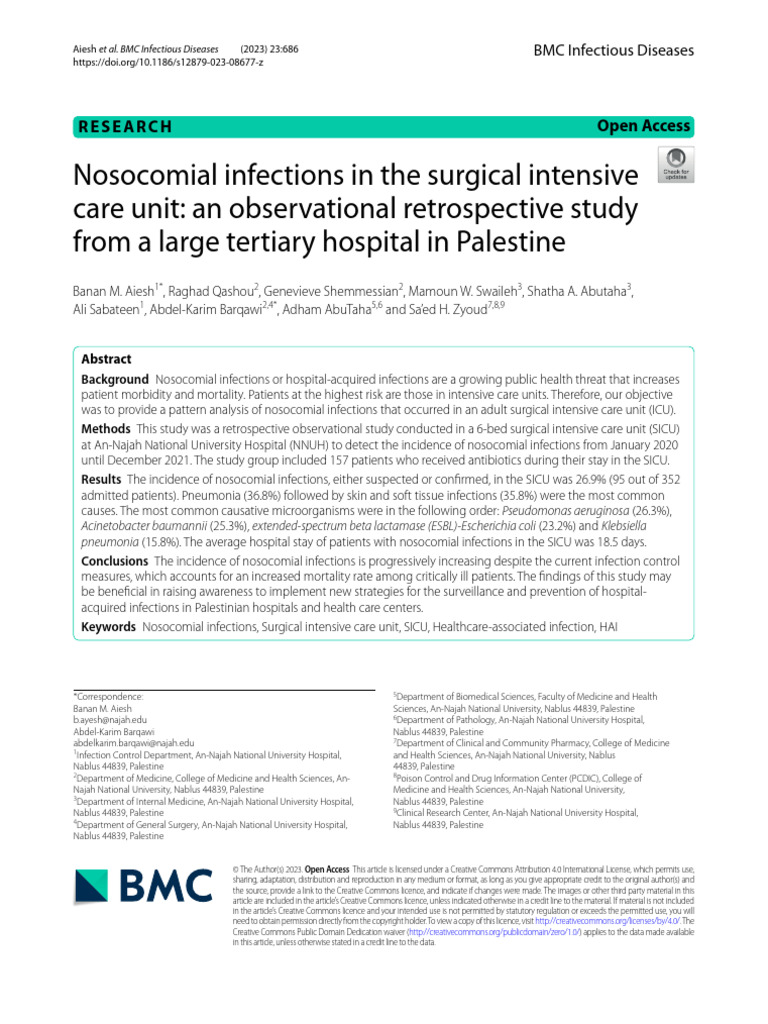 Aiesh Et Al. - 2023 - Nosocomial Infections in The Surgical Intensive ...