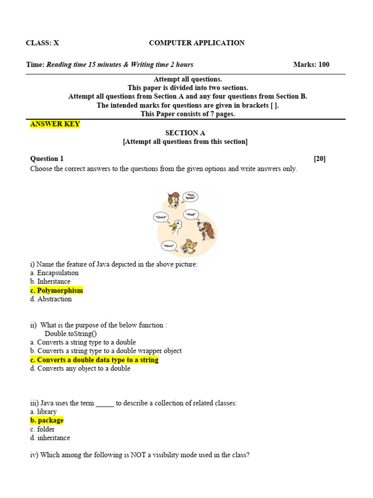 X Practice Paper | PDF | Method (Computer Programming) | Class (Computer Programming)