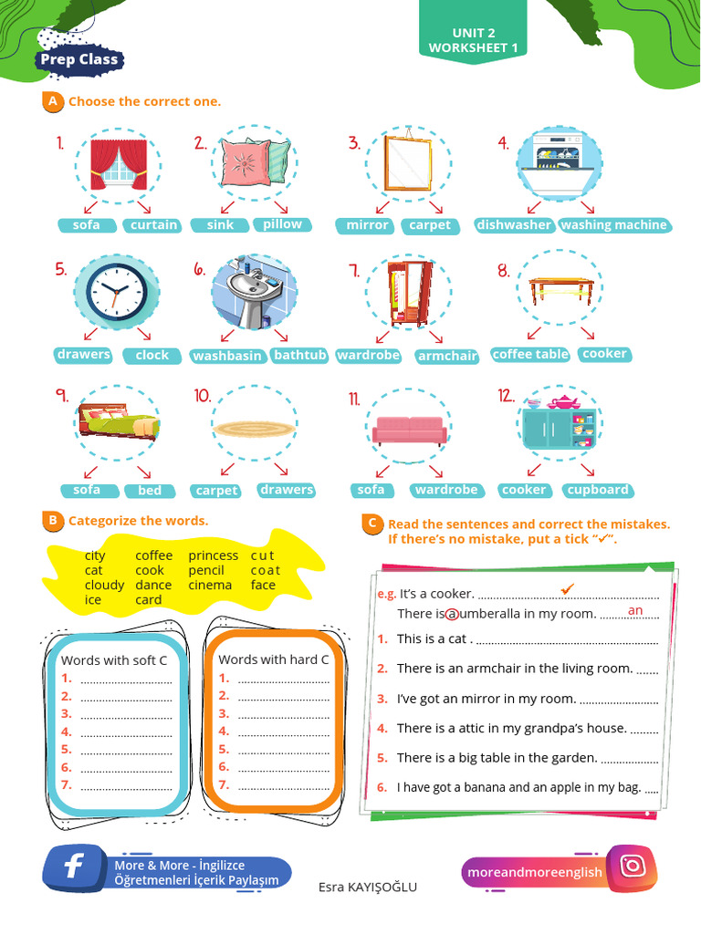 Prep Class - Unit 2 - Worksheet 1 | PDF | Chair | Home