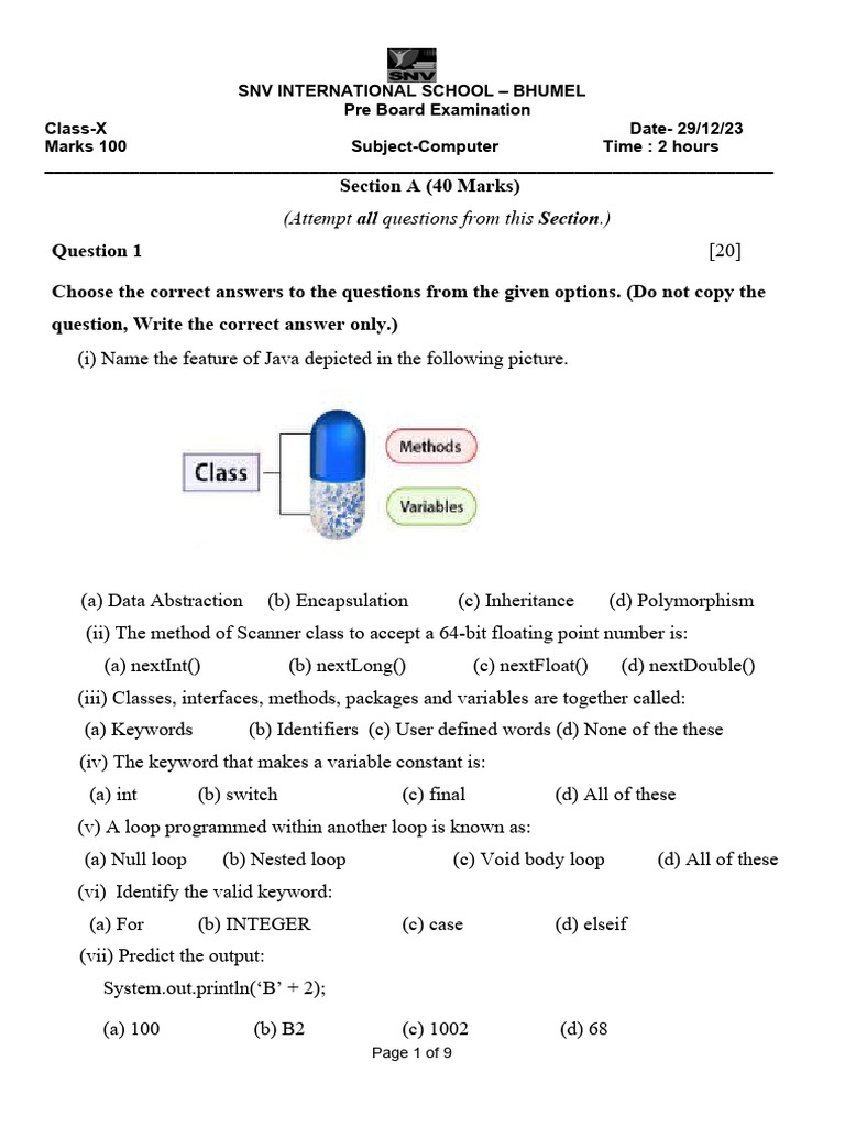 Pre 10 | PDF | Method (Computer Programming) | Class (Computer Programming)