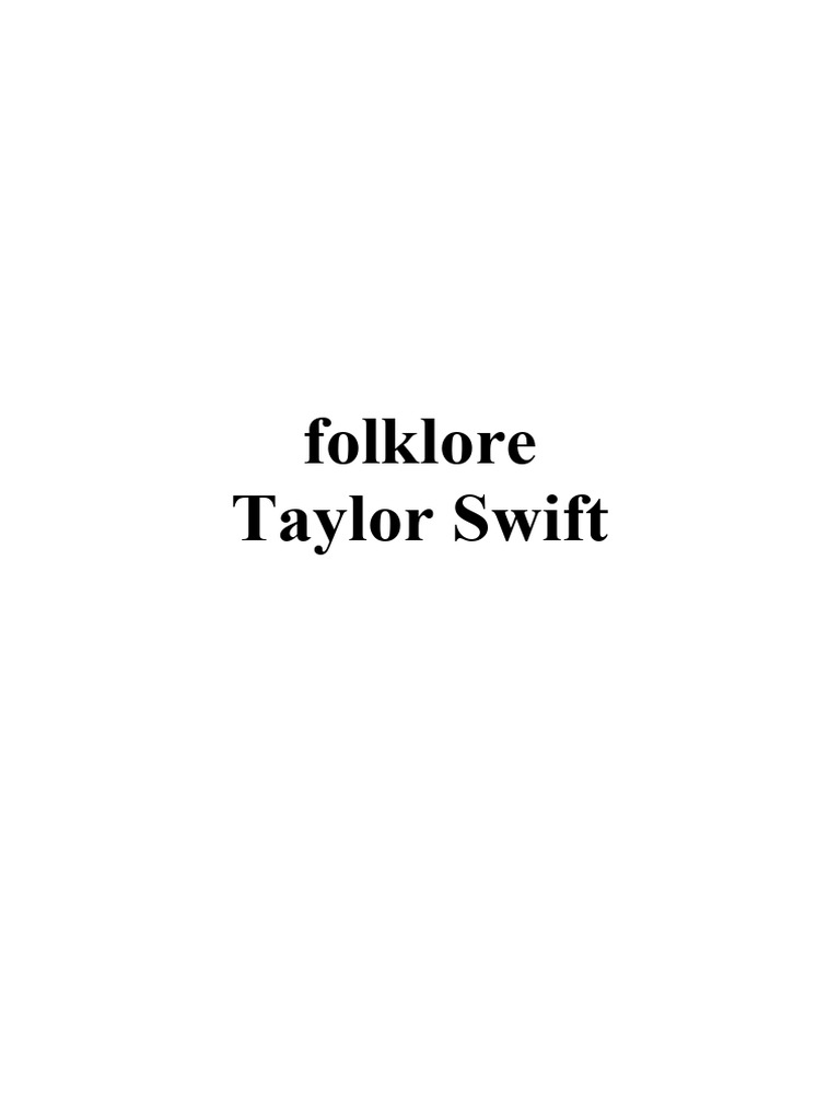 Taylor Swift's Folklore: A Journey Through Stories | PDF