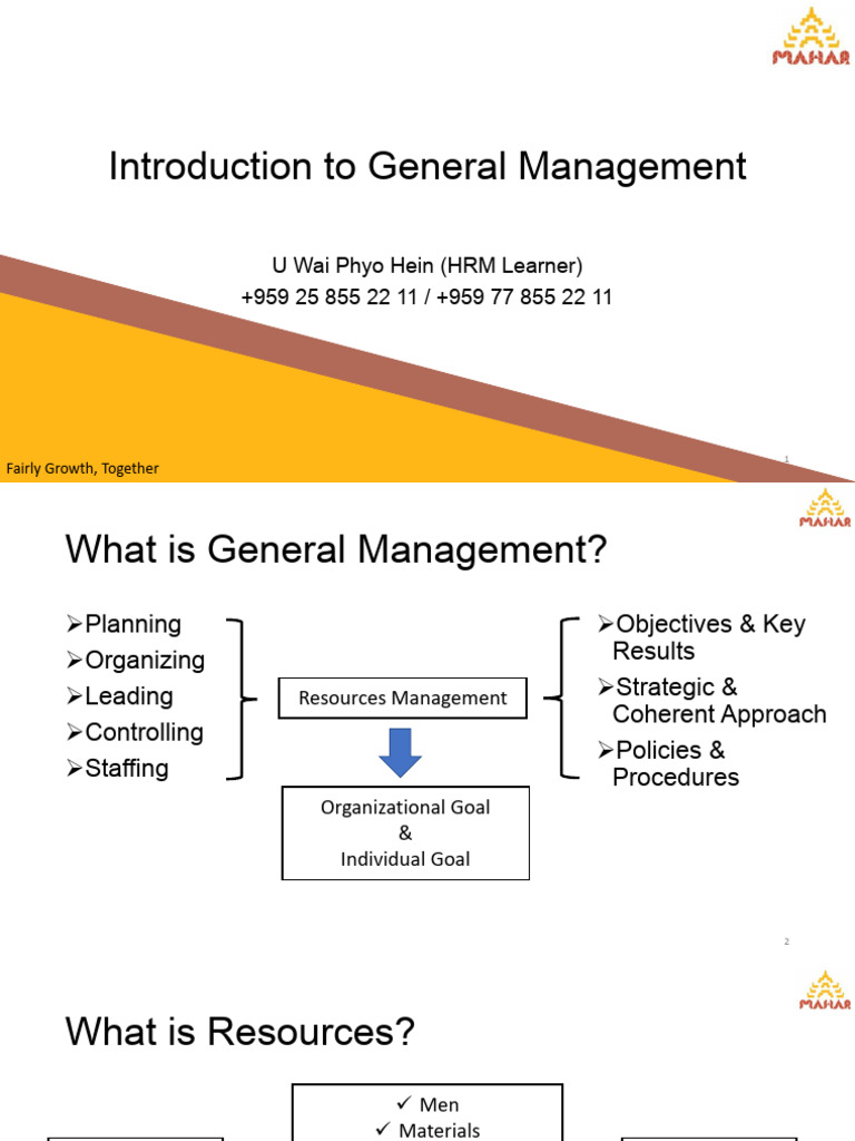 Introduction to General Management | PDF | Human Resource Management ...