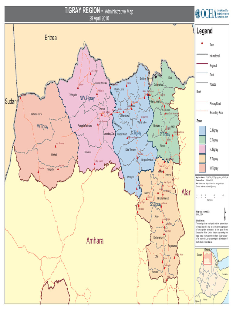 Tigray and Afar Administrative Maps | PDF
