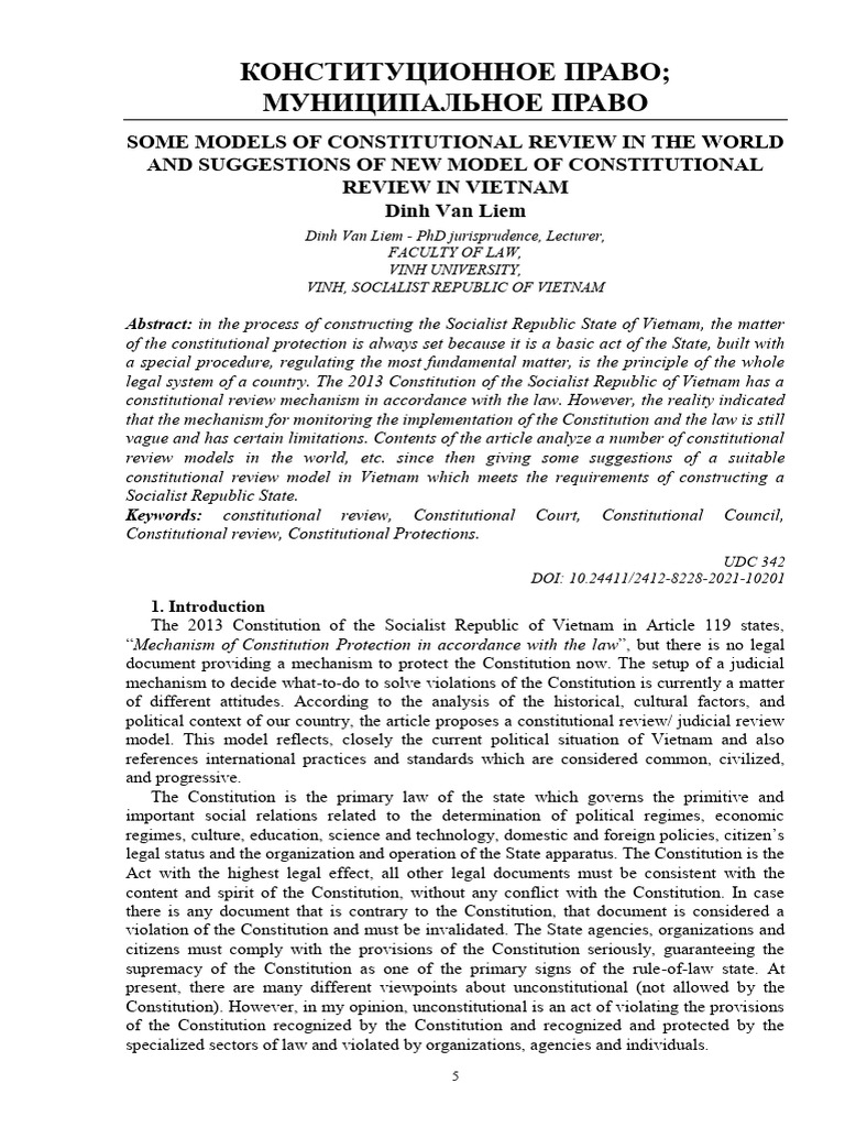 Some Models of Constitutional Review in The World | PDF | Constitution ...