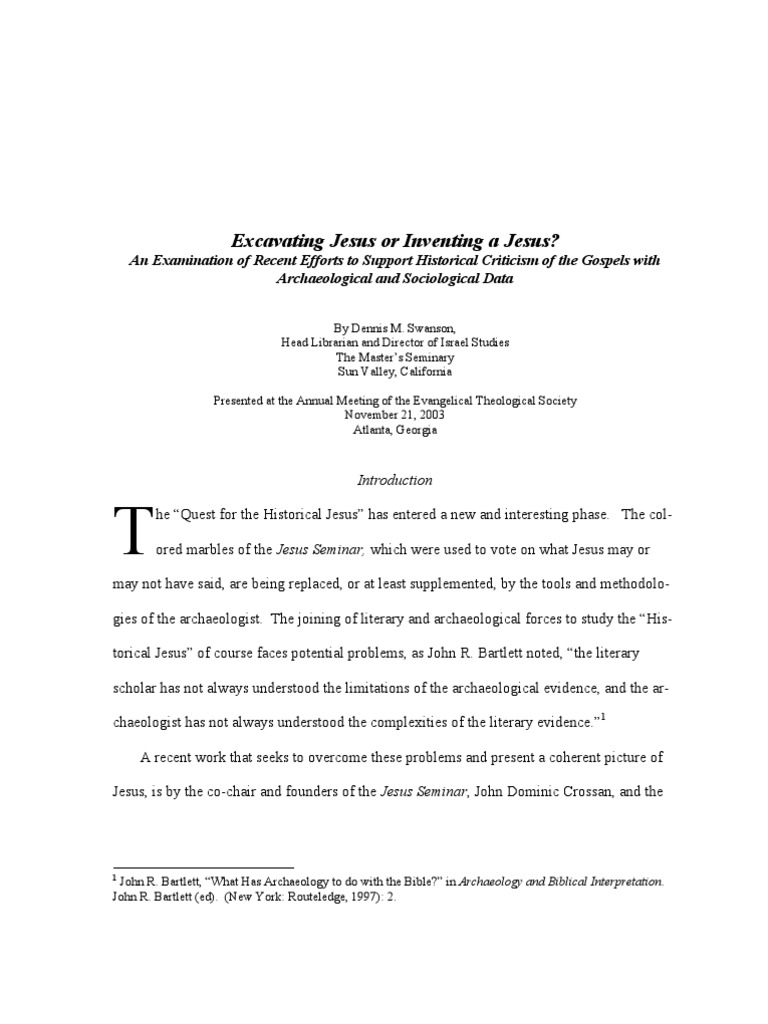 Excavating Jesus or Inventing A Jesus | PDF | Gospels | Jesus