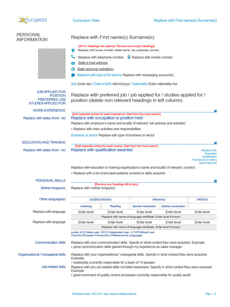 CVTemplate (4) - 1 - 1 | PDF