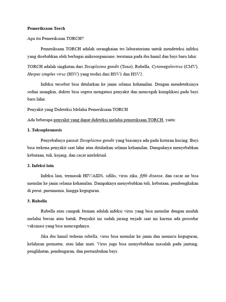 Pemeriksaan Torch | PDF