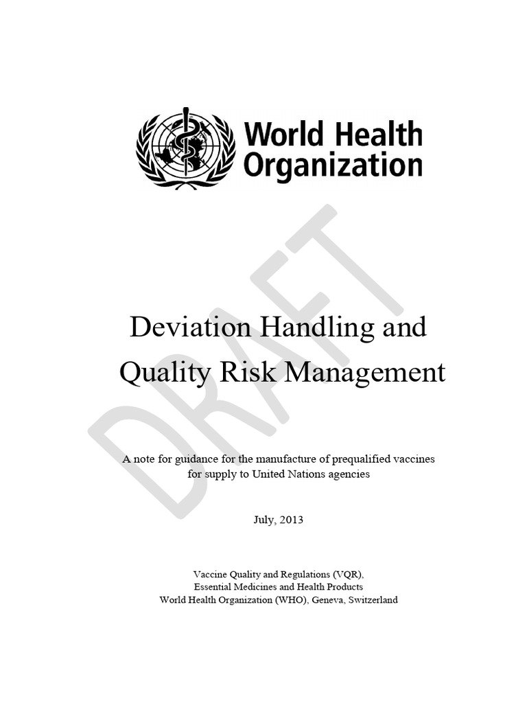 Manejo de Desviaciones OMS | PDF | Risk | Risk Management