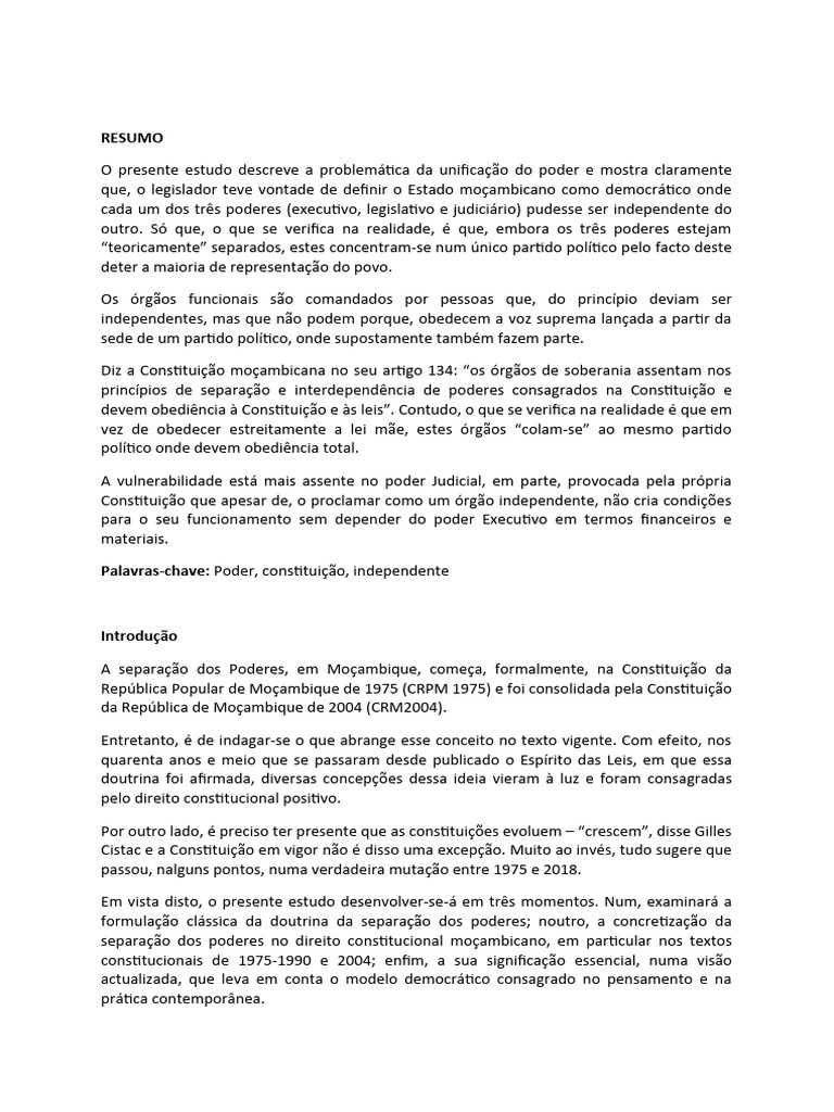 Separacao De Poderes Pdf Separação De Poderes Constituição