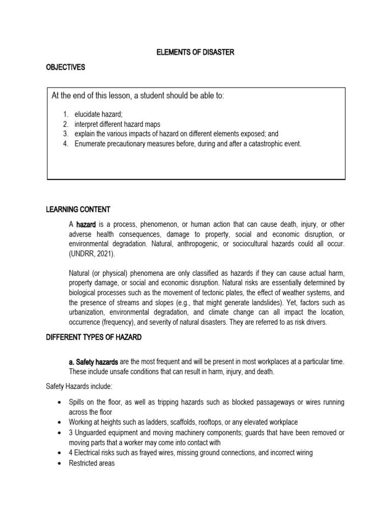 Hazard DRRM Jsa | PDF | Hazards | Risk Assessment