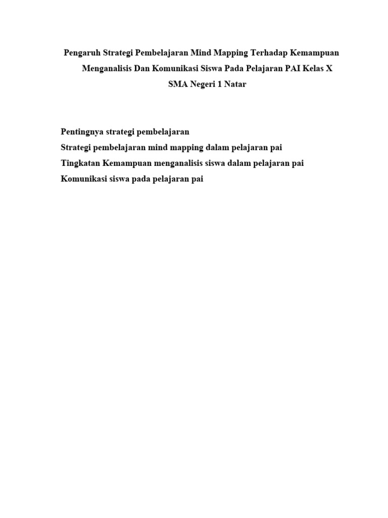 Mind Mapping Tingkatkan Analisis PAI Siswa | PDF