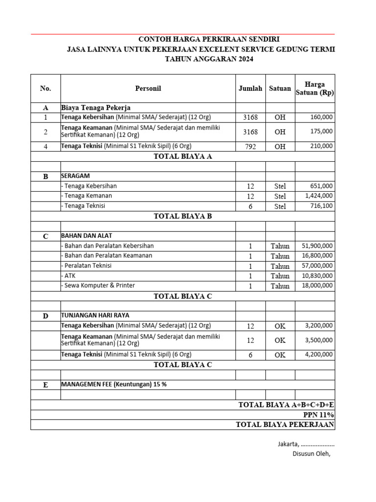 Contoh HPS Jasa Lainnya | PDF