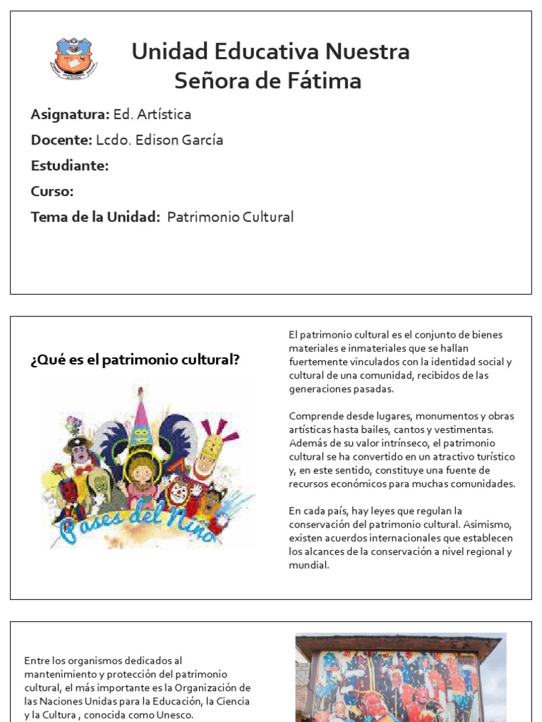 Definición de Patrimonio Cultural | PDF | Patrimonio cultural ...