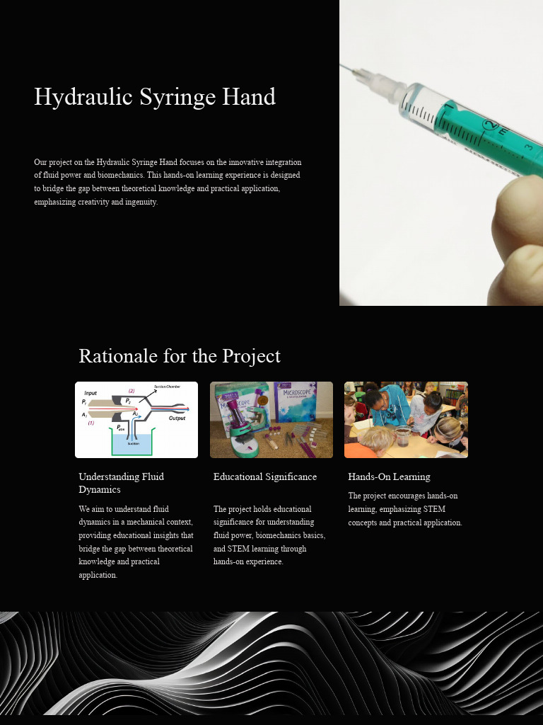 Hydraulic Syringe Hand Project Overview | PDF | Biomechanics | Engineering