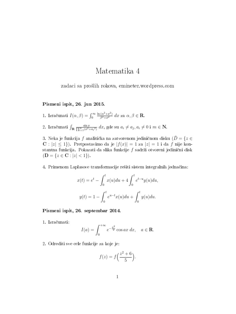 Rokovi Matematika 4 | PDF