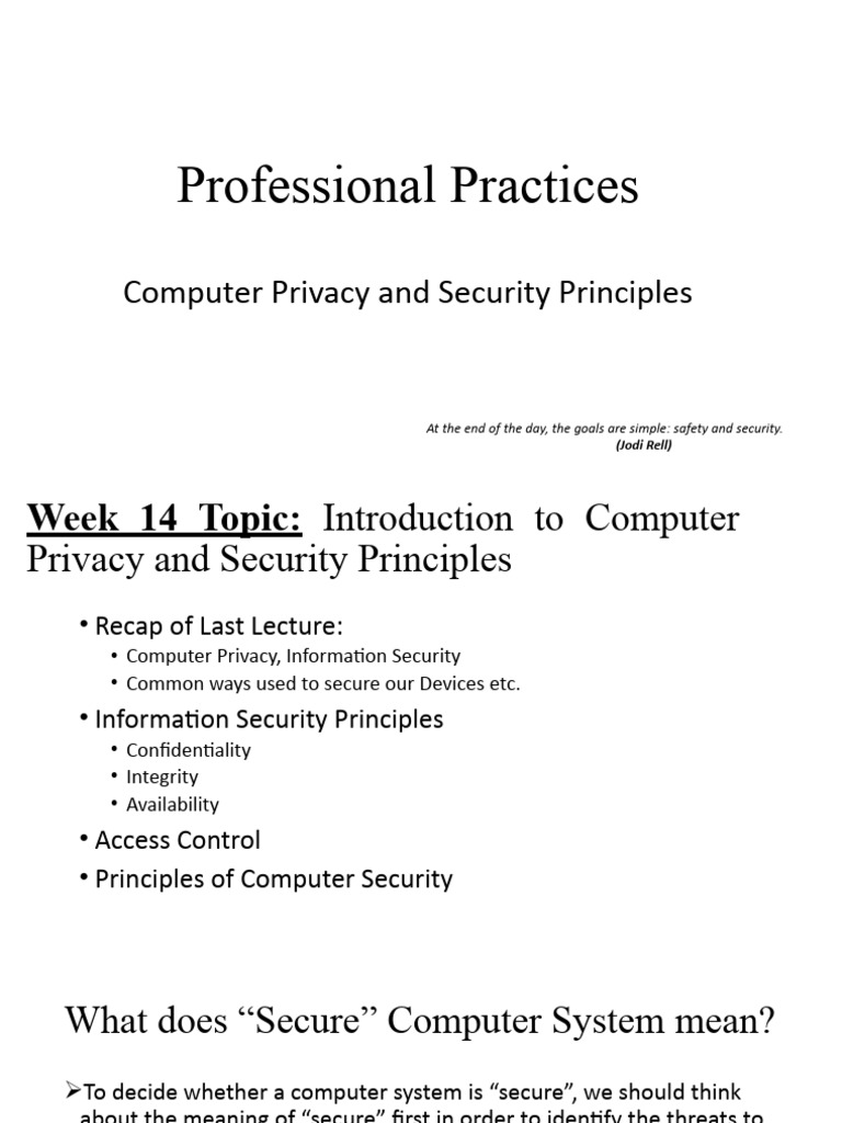 Computer Security Principles Overview | PDF | Information Security ...