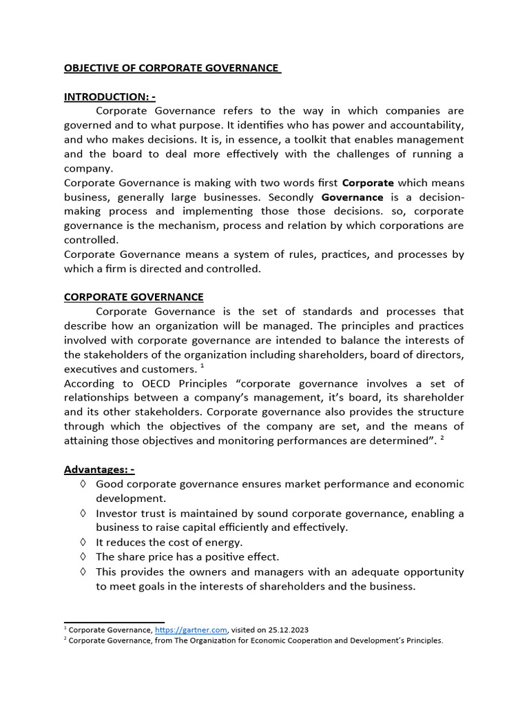 corporate governance | PDF | Corporate Governance | Board Of Directors