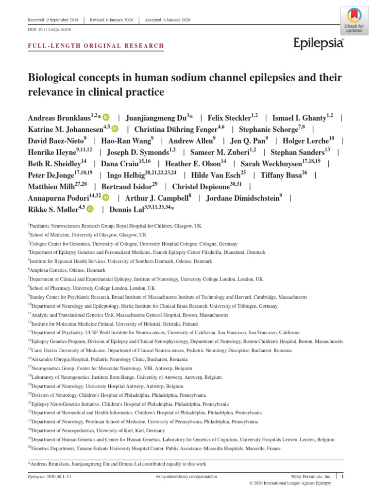 Brunklaus (2020) - Biological Concepts in Human Sodium Channel ... Brunklaus (2020) - Biological Concepts in Human Sodium Channel ...