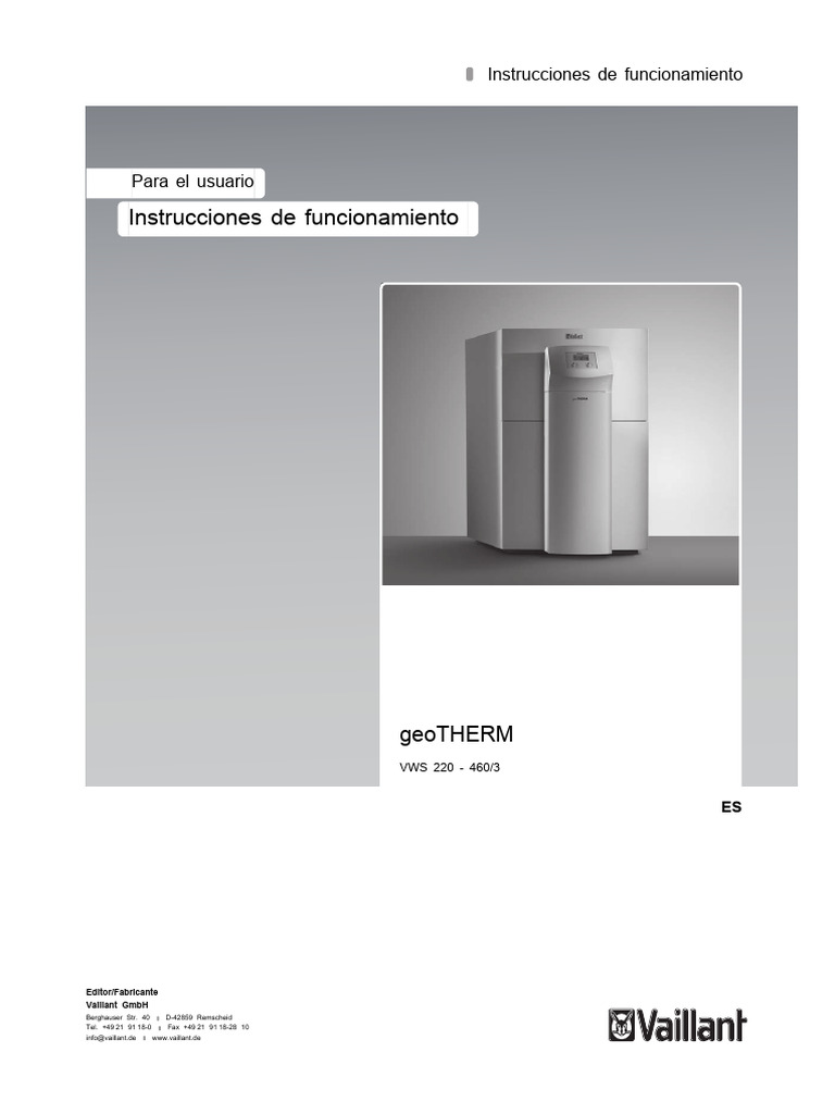 Geotherm Alta Manual de Usario 1499230 | PDF | Calor | Agua