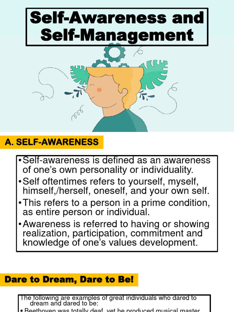 Self Awareness and Self Management | PDF | Attitude (Psychology) | Behavior