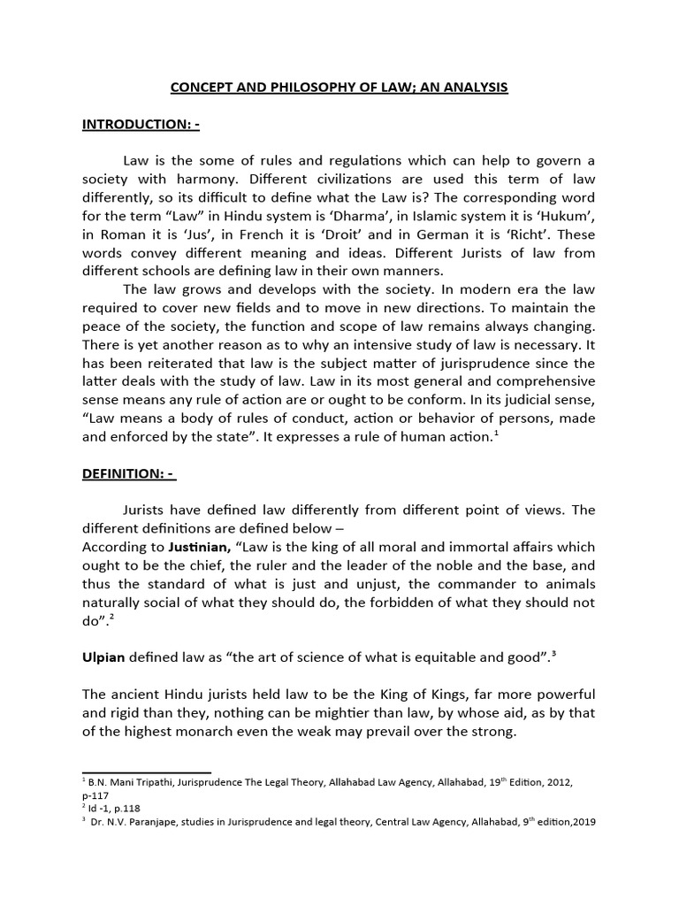 Analysis of Law's Concept and Philosophy | PDF | Common Law | Jurisprudence
