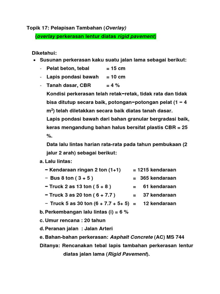 Rencana Tebal Overlay Jalan | PDF | Metode & Bahan Ajar