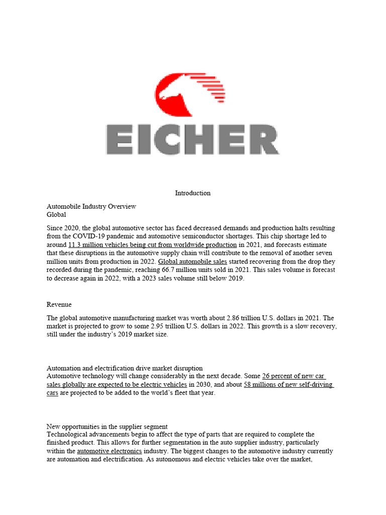 Fundamental Analysis of Eicher Motors (AutoRecovered) | PDF ...