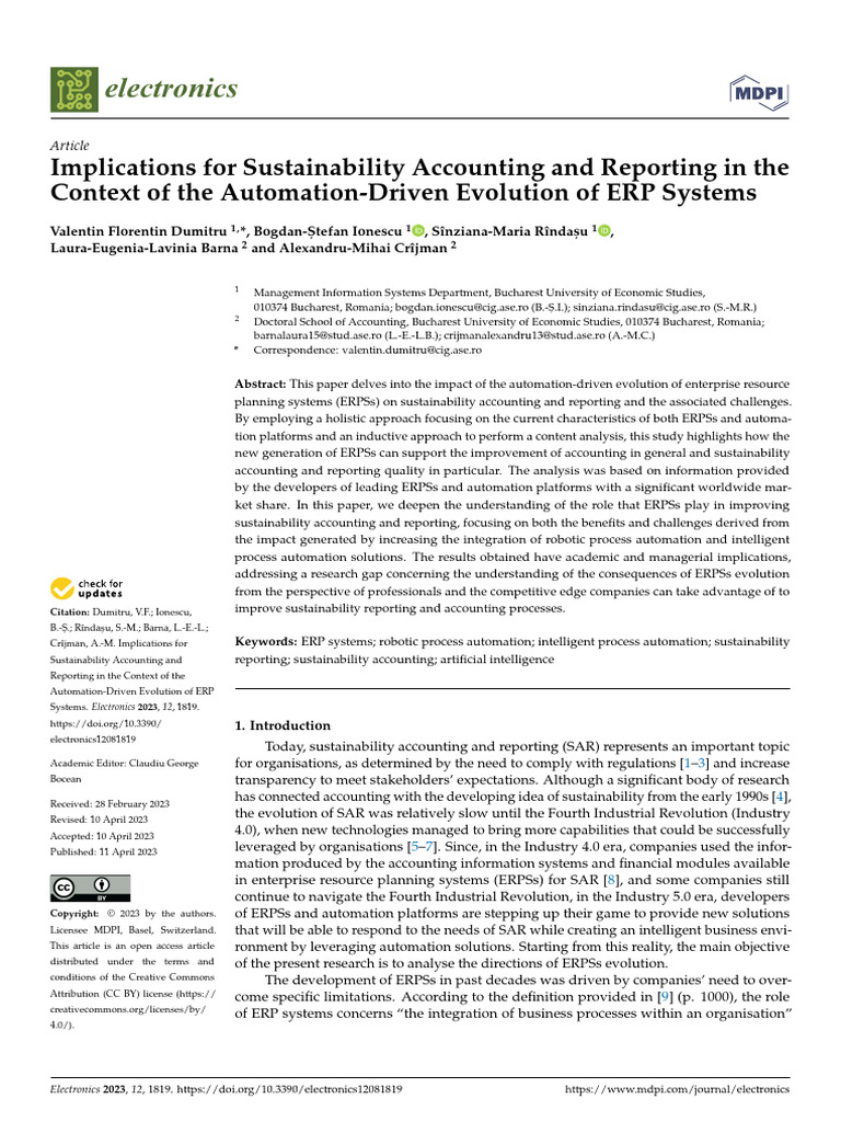 Implications For Sustainabilit | PDF | Enterprise Resource Planning | Artificial Intelligence