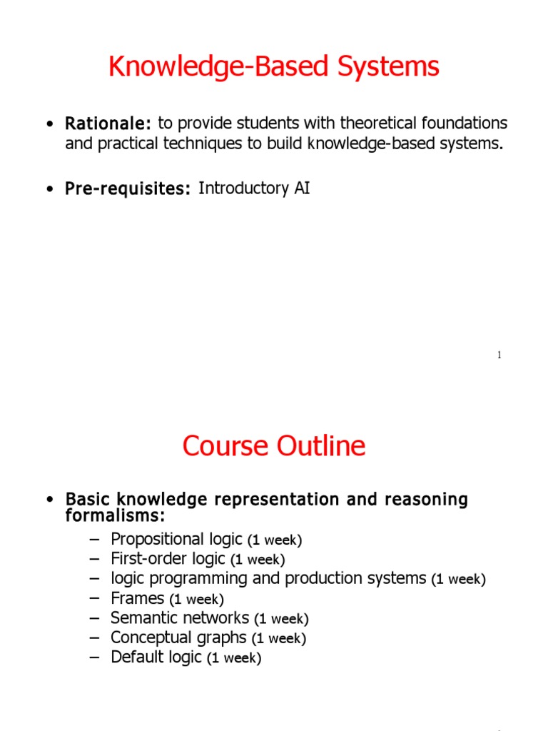 Knowledge-Based Systems Course Outline | PDF