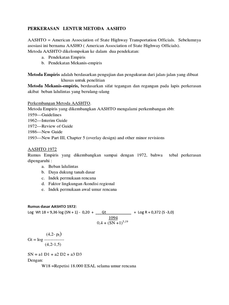 0.0 Perk. Lentur Metoda Aashto | PDF | Sains & Matematika | Teknologi & Rekayasa
