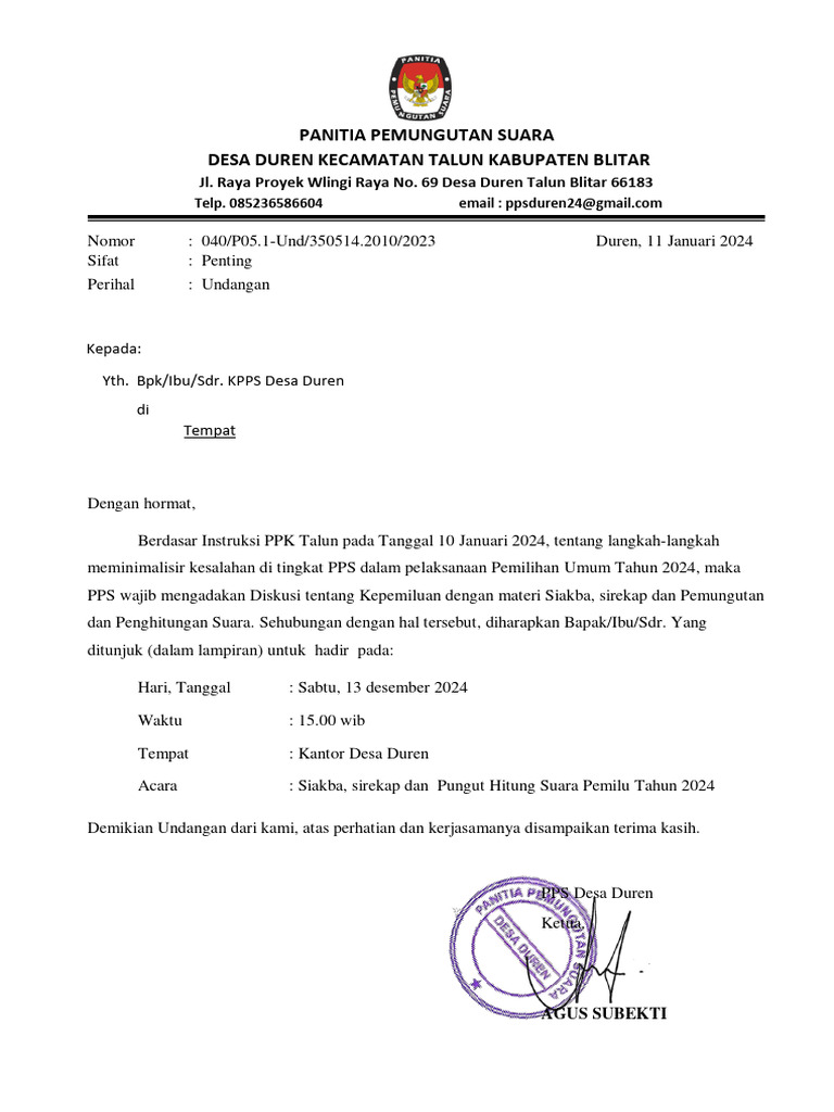Undangan Diskusi Pemilu 2024 | PDF