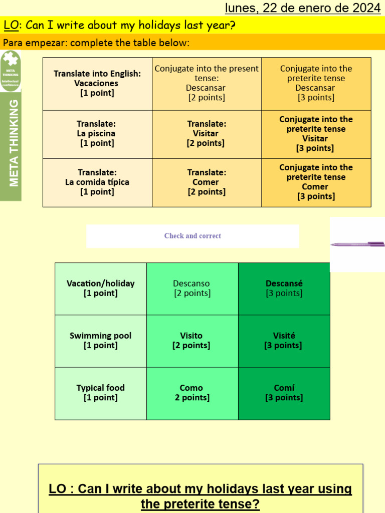 1.1 Lesson7-Preterite Tense Writing | PDF | Grammatical Conjugation ...