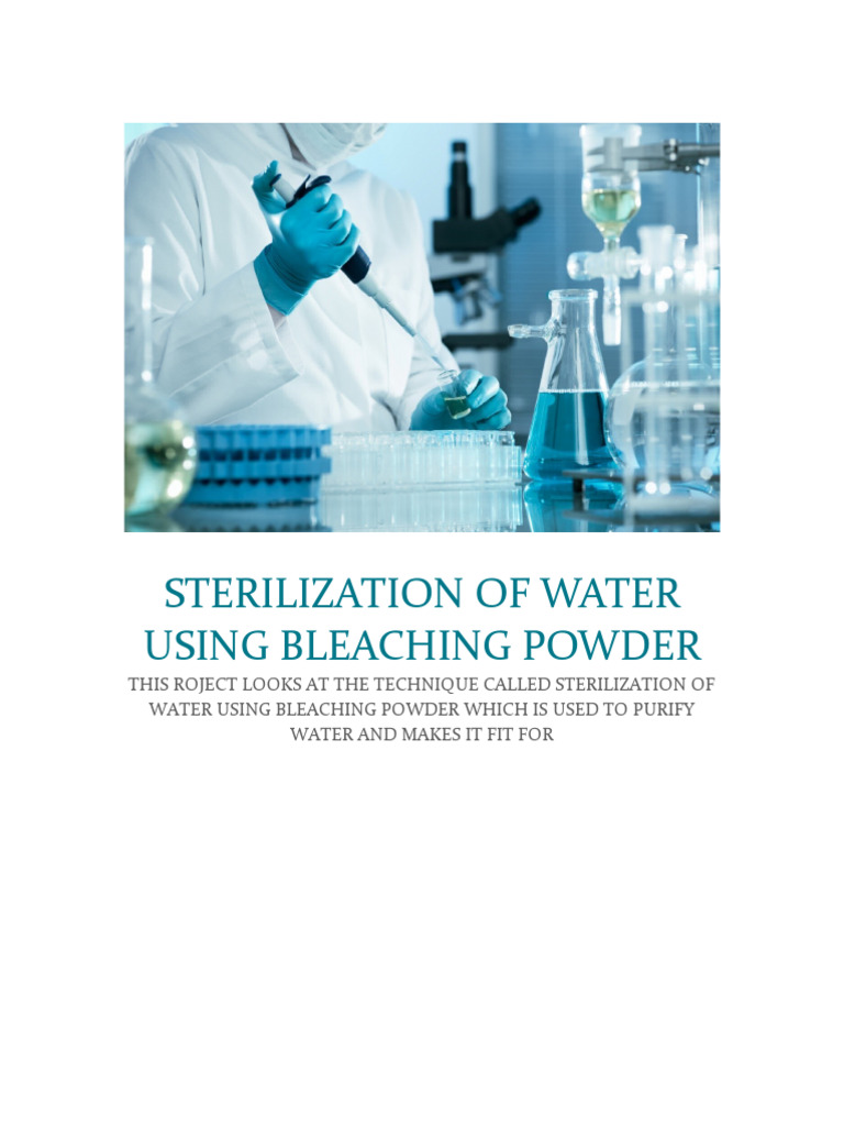 Sterilization of Water Using Bleaching Powder | PDF