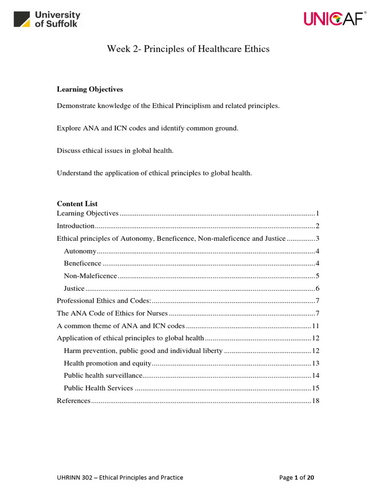 Healthcare Ethics Principles Guide | PDF | Nursing | Autonomy