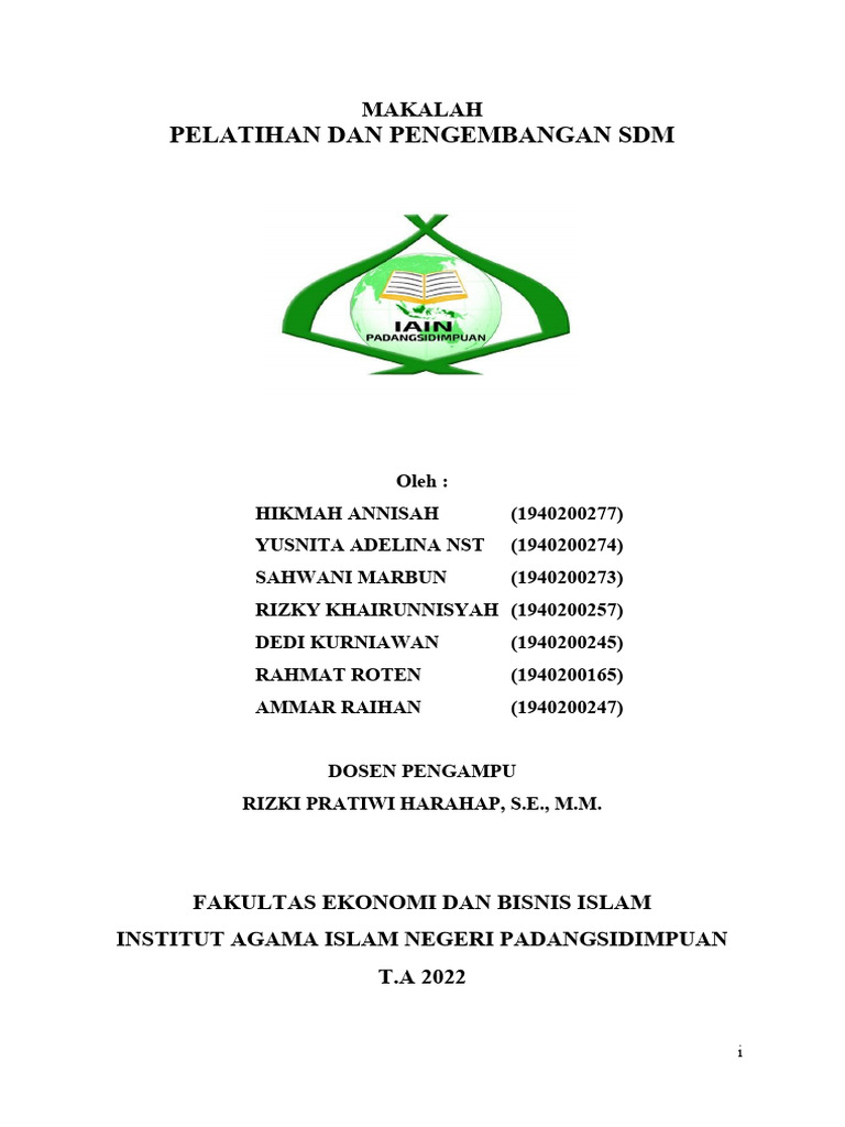 KEL3 - MANAJEMEN SDM - Pelatihan Pengembangan SDM | PDF