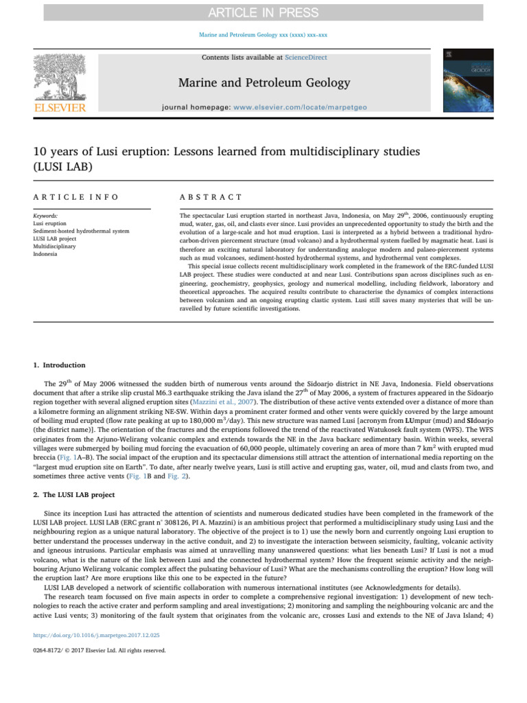 2017 - 10 Years of Lusi Eruption Lessons Learned From Multidisciplinary ...