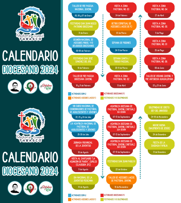 Calendario Diocesano PJ 2024 | PDF | Pascua de Resurrección | Días ...