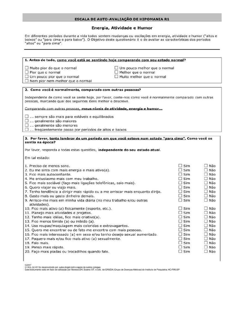 ESCALA HIPOMANIA | PDF