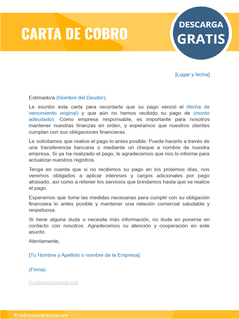 Modelo Carta Recordatorio Pago | PDF