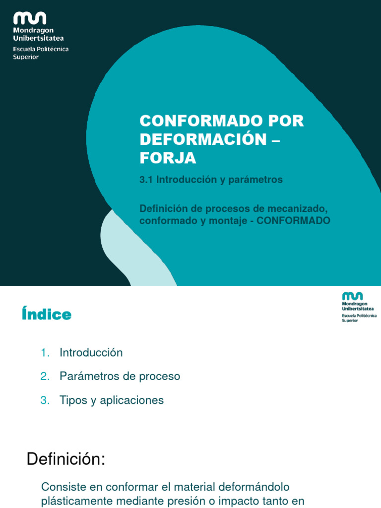 Conformado y Forja: Parámetros Clave | PDF | Forjar | Materiales