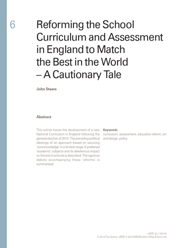 Reforming The Curriculum | PDF | Curriculum