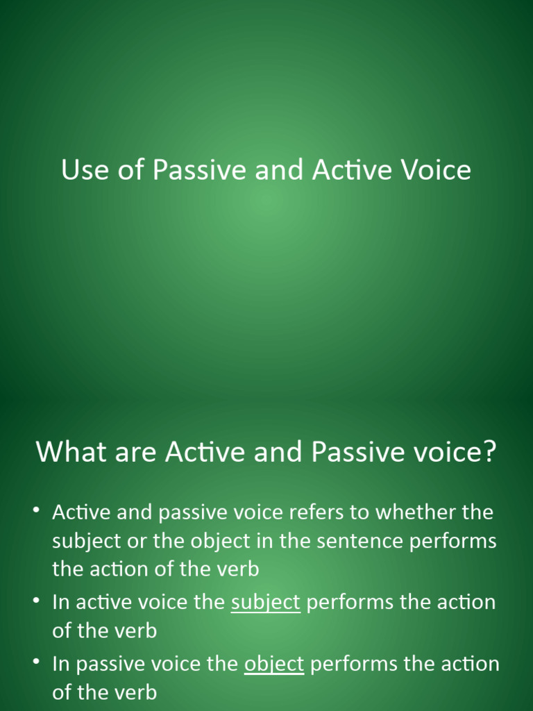 Active and Passive Voice Explained | PDF | Verb | Perfect (Grammar)