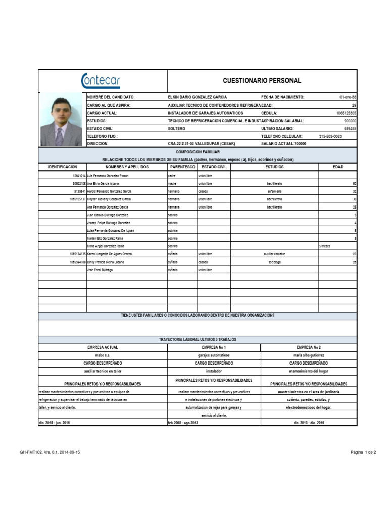 Perfil Profesional de Elkin Dario González | PDF