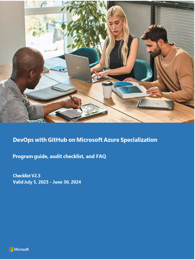 V2 3 Devops With Github On Msft Azure Spec Audit Checklist Program Faq Pdf Microsoft Azure