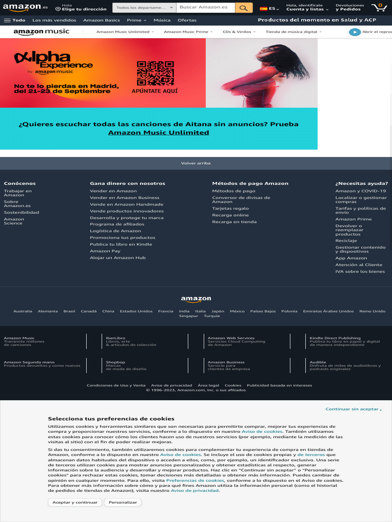 Amazon Music Unlimited 100 Millones de Canciones Sin Anuncios | Descargar gratis PDF | Cookie ...