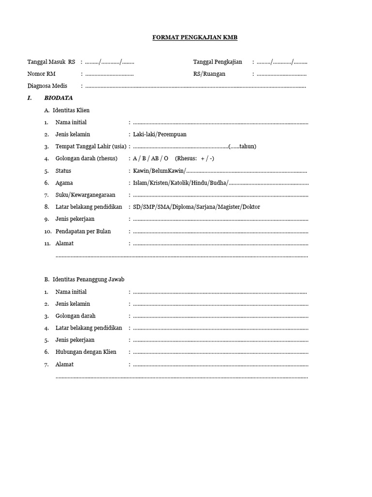 Format Pengkajian | PDF